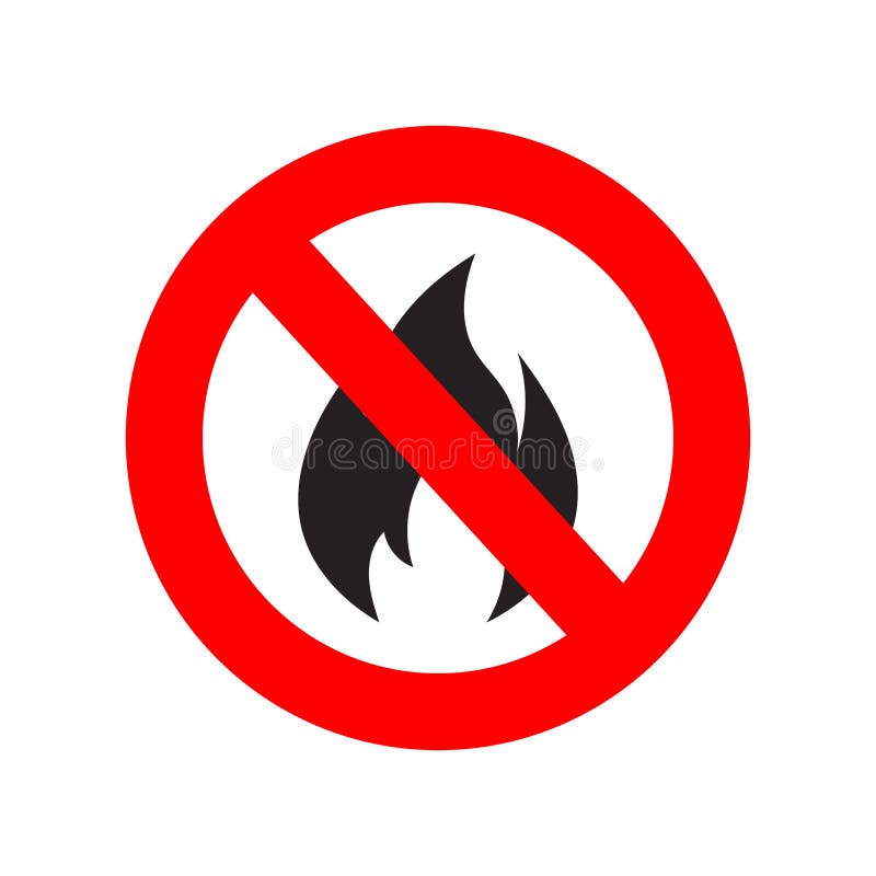 No Fire Vector Sign Icon Symbol. No Open Flame Sign. No Open Flame Sign ...