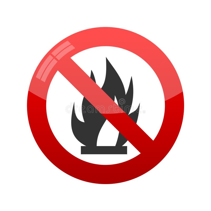 No Fire Vector Sign, Vector Illustration Stock Vector - Illustration of ...