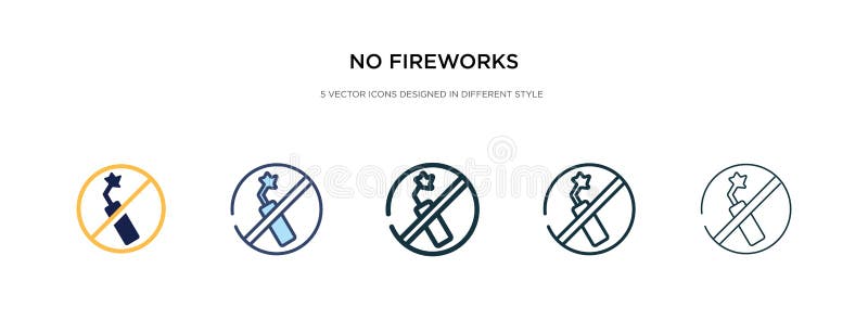 No Fireworks Icon in Different Style Vector Illustration. Two Colored ...