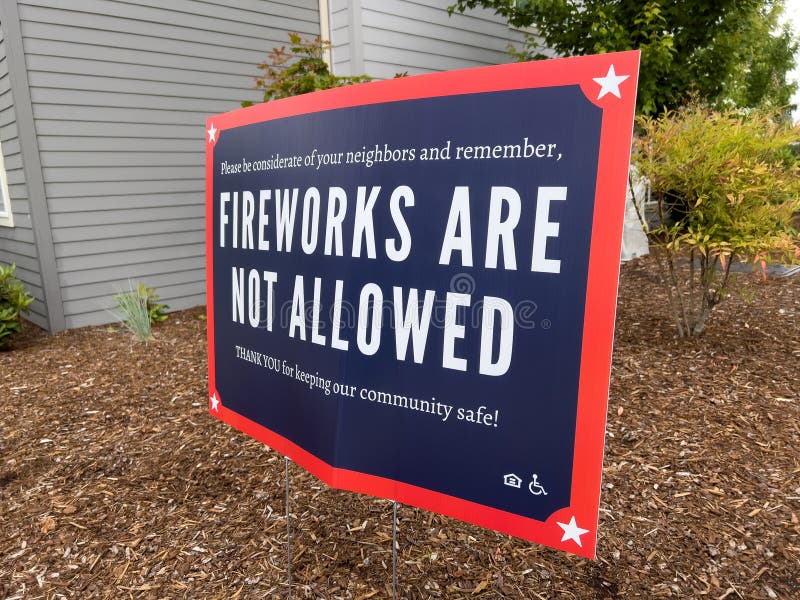 No Fireworks Sign within an Apartment Complex before the Fourth of July ...