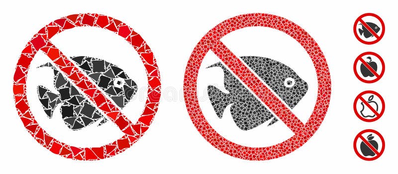 No Fish Mosaic Icon of Irregular Parts Stock Vector - Illustration of ...
