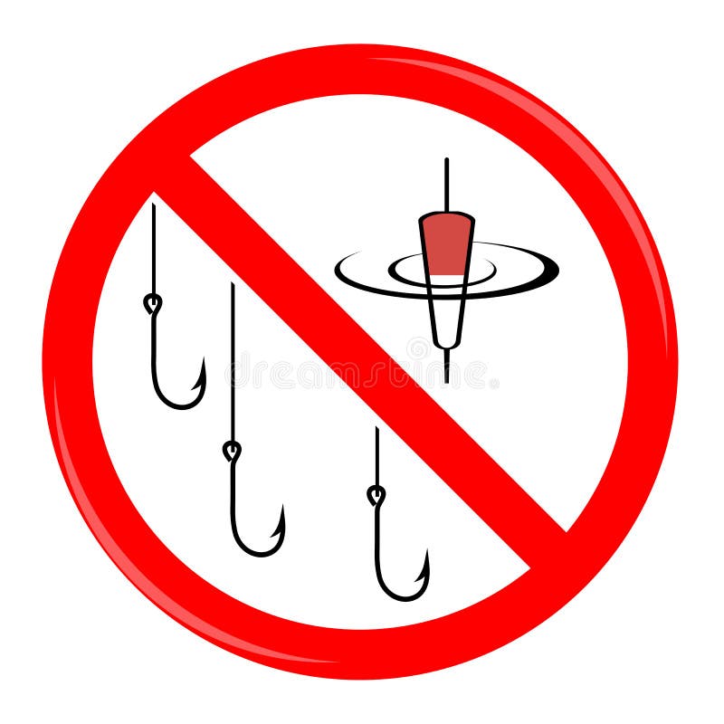 No Fishing Prohibited Sign stock vector. Illustration of bait - 71610475