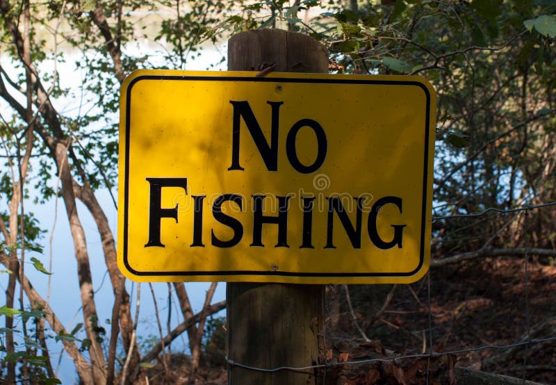 No Fishing Sign Black White Stock Photo - Image of post, hook: 102271790