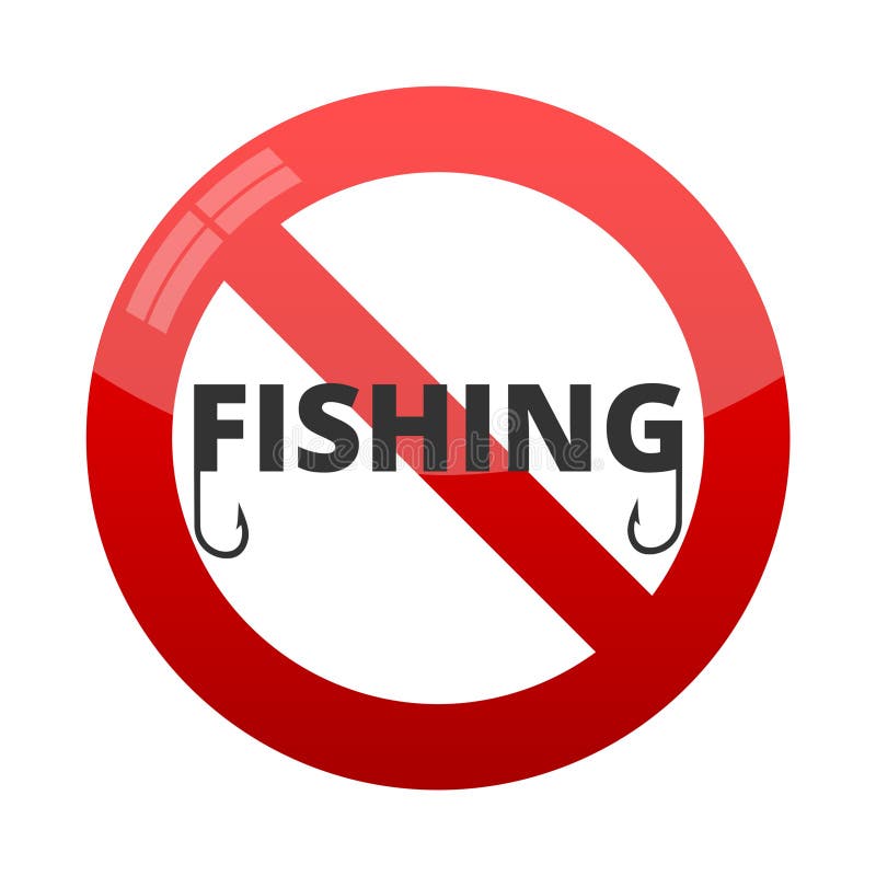 No Fishing Sign stock vector. Illustration of fisherman - 180832133