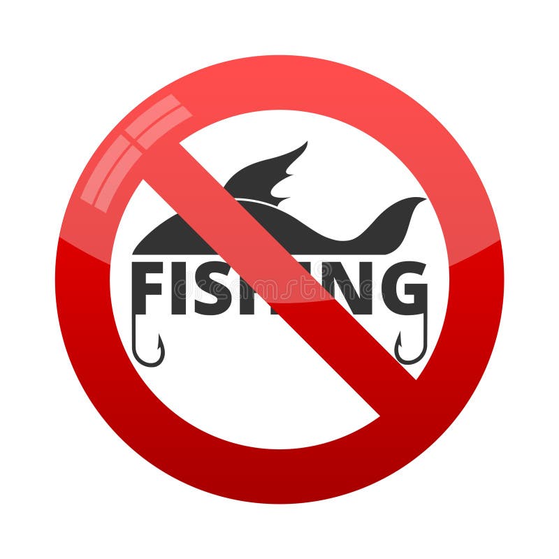 No Fishing Sign stock vector. Illustration of equipment - 180832166