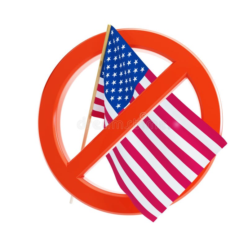 No flag USA icon stock illustration. Illustration of exclusion - 28635002