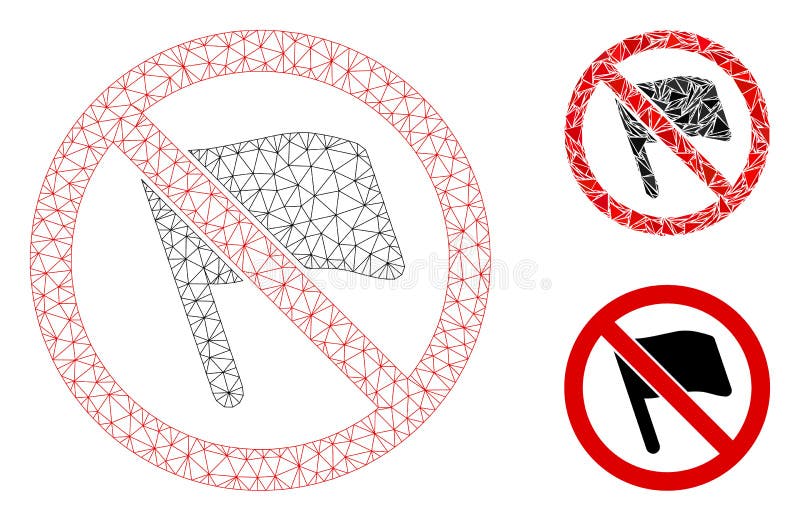 No Flags Vector Mesh Network Model and Triangle Mosaic Icon Stock ...