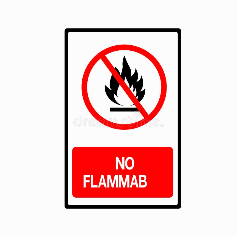 No Flammable Symbol Sign, Vector Illustration, Isolated on White ...