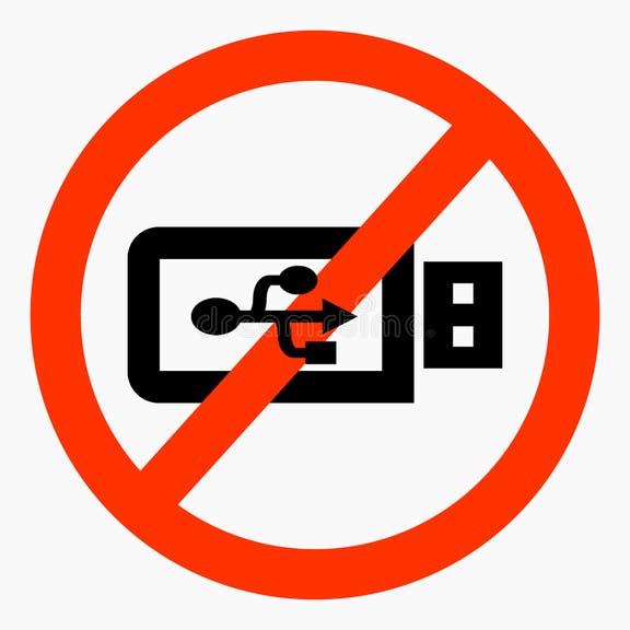 No flash drive stock vector. Illustration of sign, electronic - 260450936