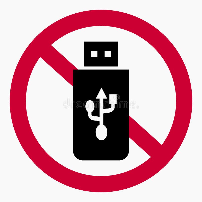 No flash drive stock vector. Illustration of stop, save - 260450947