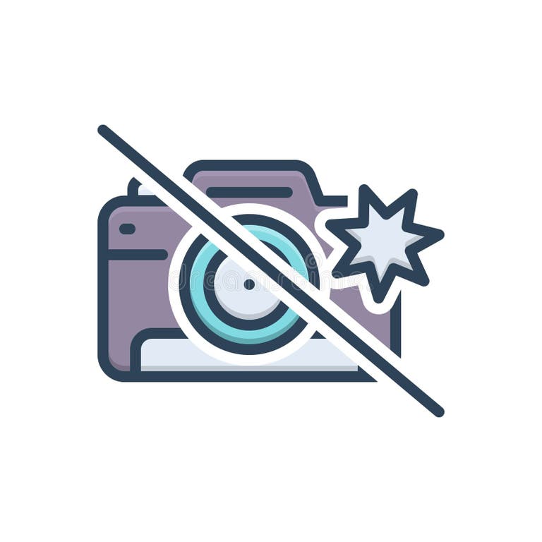 Color Illustration Icon for No Flash, Flash Light and Digital Stock ...
