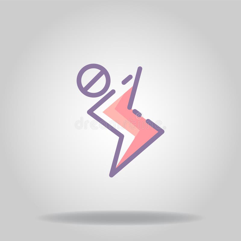 No Flash Icon or Logo in Pastel Color Stock Vector - Illustration of ...