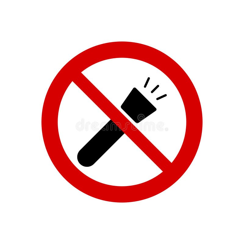 No flashlight allowed icon stock illustration. Illustration of bulb ...