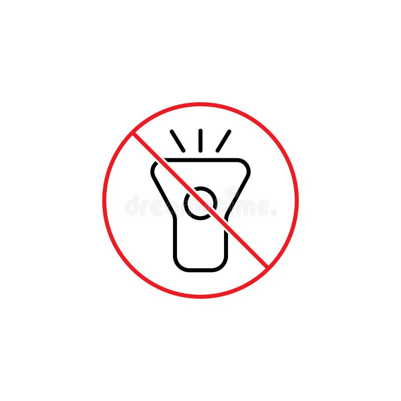 No Flashlight Sign on White Background Stock Illustration ...