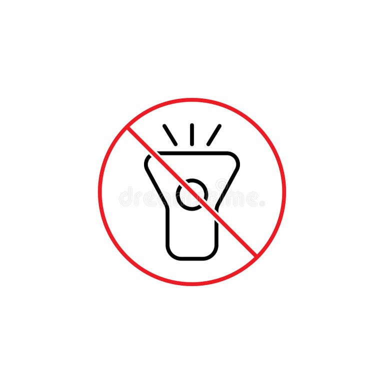 No Flashlight Sign on White Background Stock Illustration ...