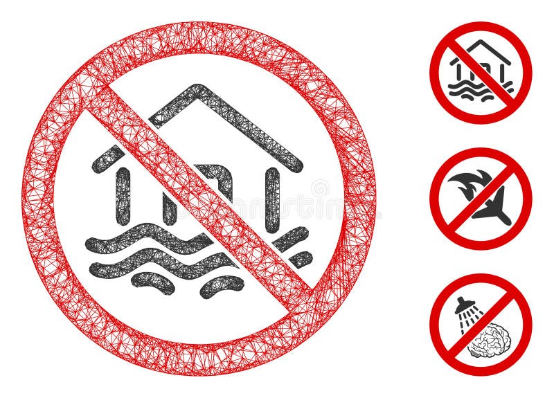 No Flood Disaster Polygonal Web Vector Mesh Illustration Stock ...