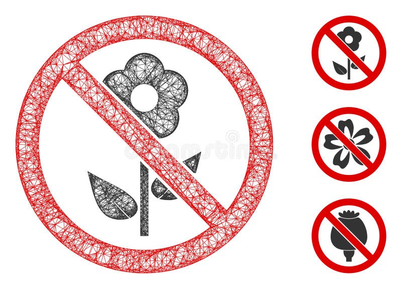 No Flower Polygonal Web Vector Mesh Illustration Stock Illustration ...