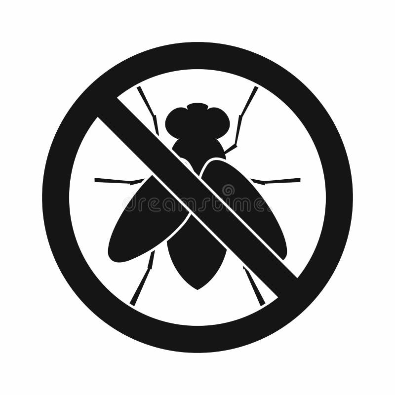 No Fly Sign Icon, Simple Style Stock Vector - Illustration of control ...