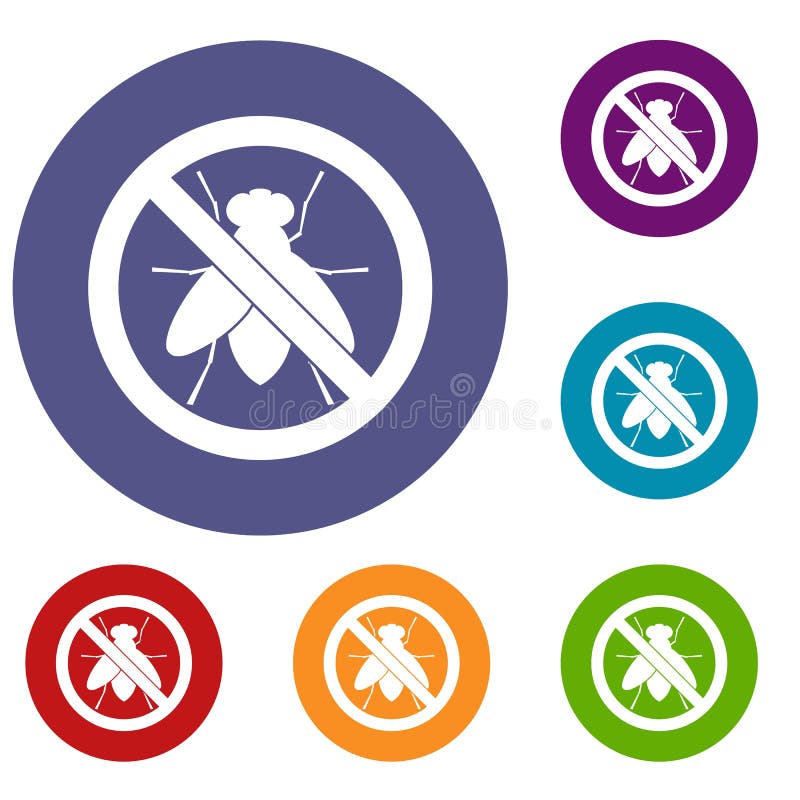 No fly sign icons set stock vector. Illustration of nature - 95681105