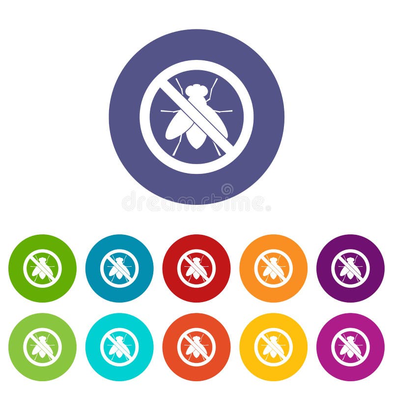 No fly sign set icons stock vector. Illustration of pollution - 84992226