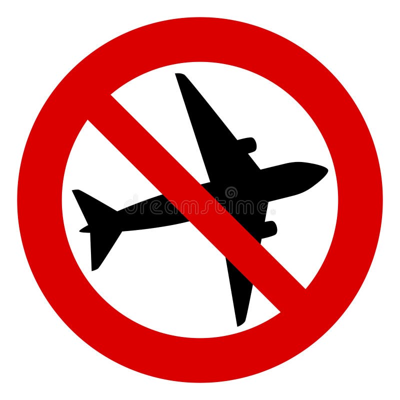No Flying Icon on White Background. Forbidden Plane Sign Stock Vector ...