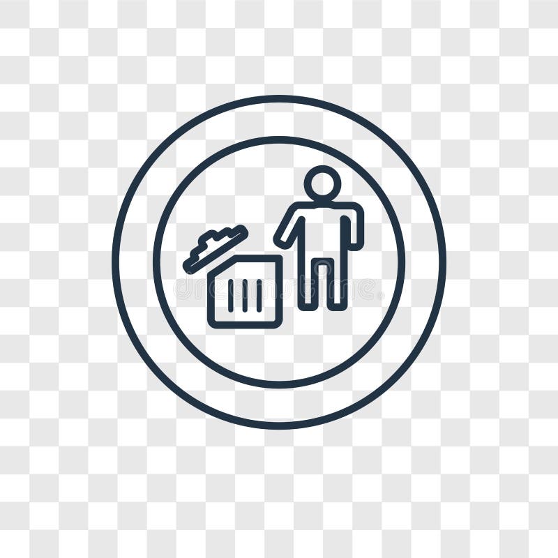 No Food Concept Vector Linear Icon Isolated on Transparent Background ...