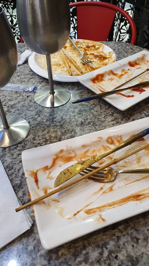 No Food Leftover Policy in Restaurant Stock Image - Image of dining ...