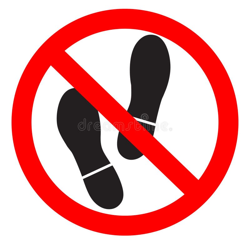 Barefoot not allowed stock illustration. Illustration of warning - 16467626