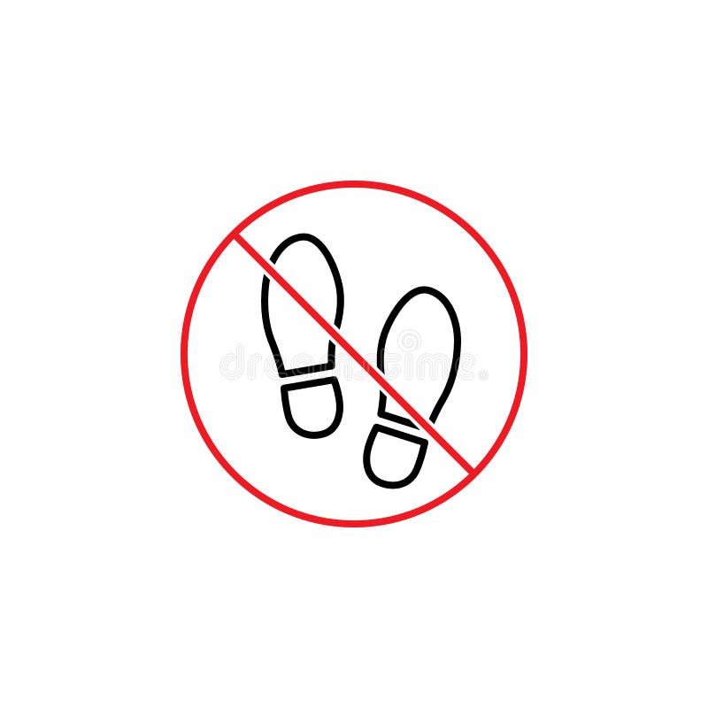 No Foot Step Sign. Vector Prohibited Sign, Flat Illustration Stock ...