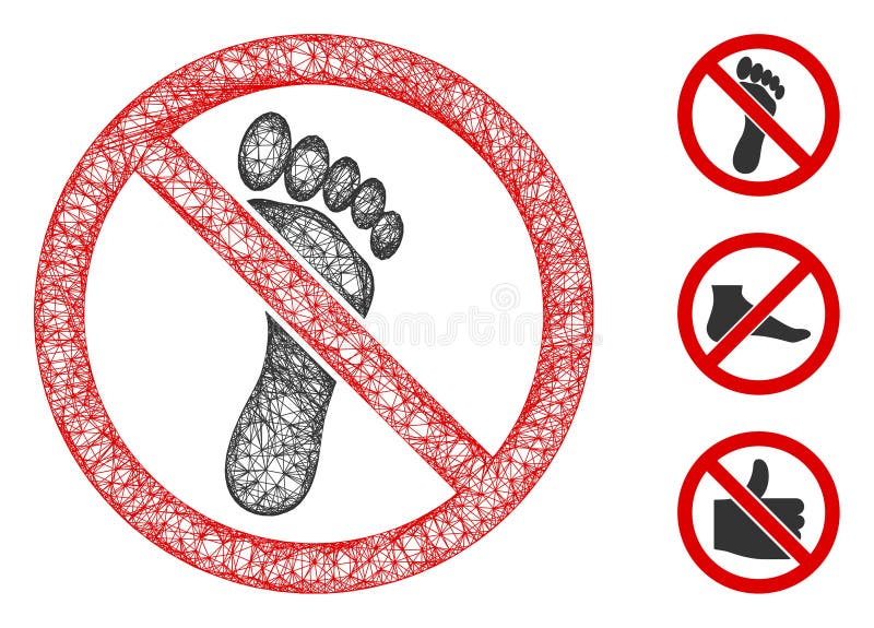 No Footprint Polygonal Web Vector Mesh Illustration Stock Illustration ...