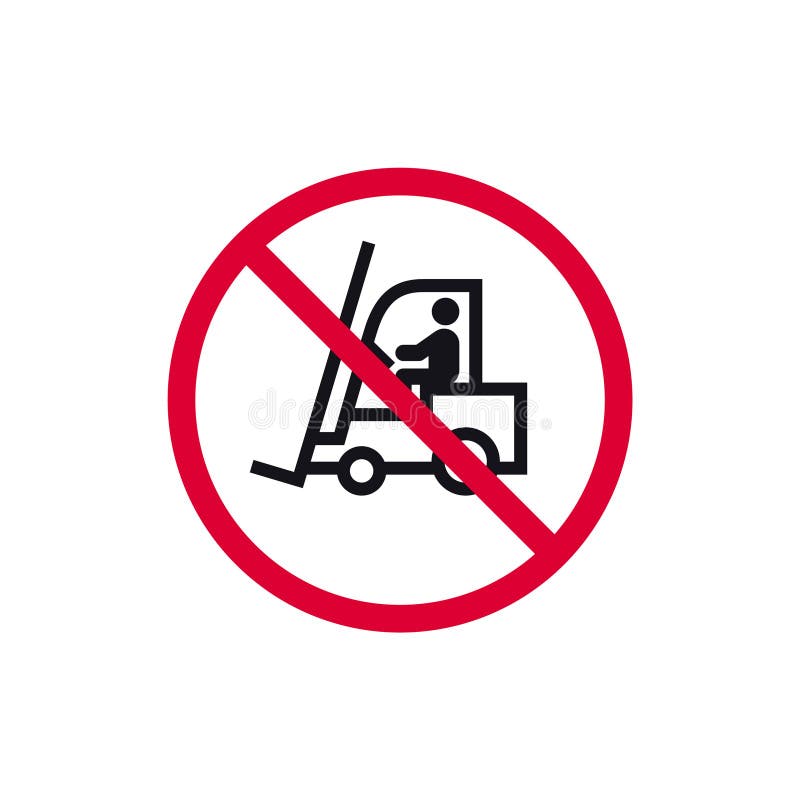 No Forklift Prohibited Sign, No Stacker Forbidden Modern Round Sticker ...