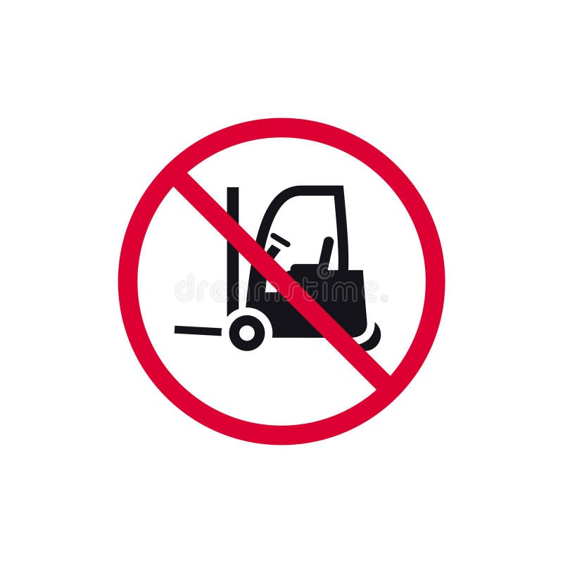 No Forklift Prohibited Sign, No Stacker Forbidden Modern Round Sticker ...
