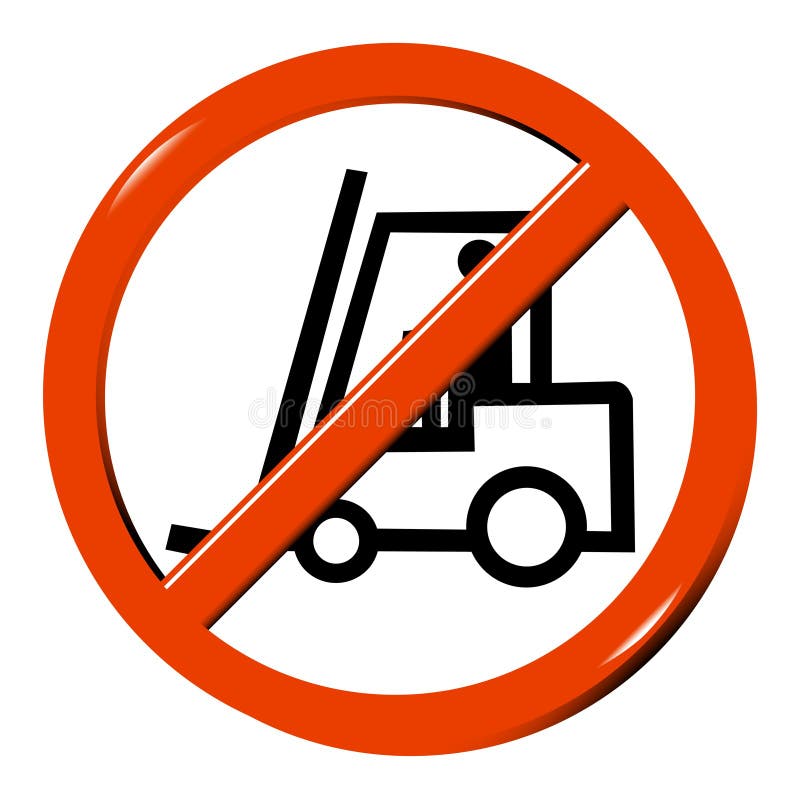 No forklift truck sign stock vector. Illustration of industrial - 8262071
