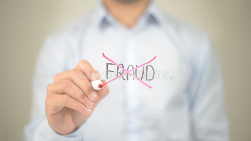 No Fraud, Man Writing on Transparent Screen Stock Image - Image of ...