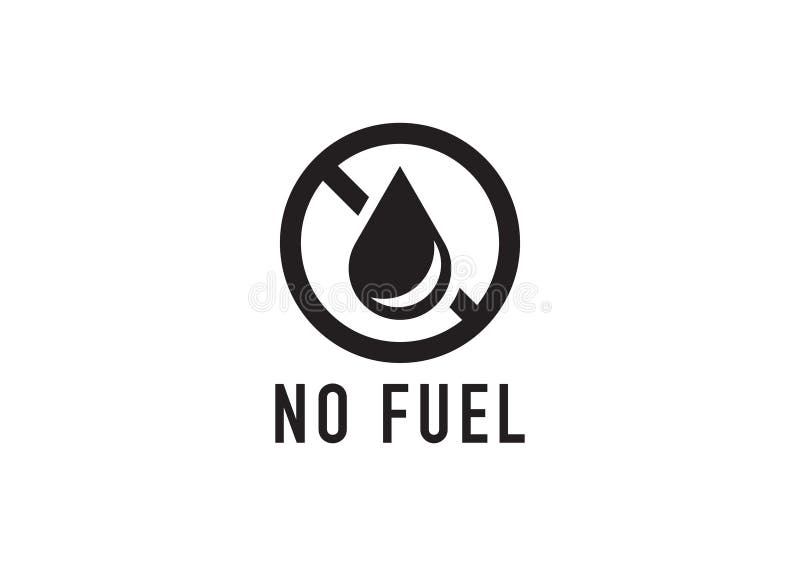 No Fuel Black and White Simple Vector Illustration Stock Vector ...