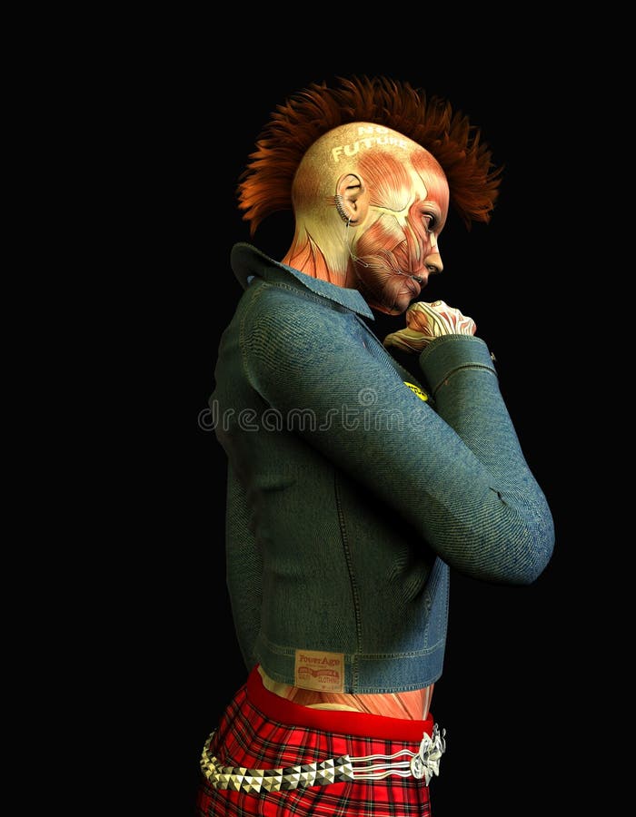 Punk Girl Muscle stock illustration. Illustration of punk - 15838140