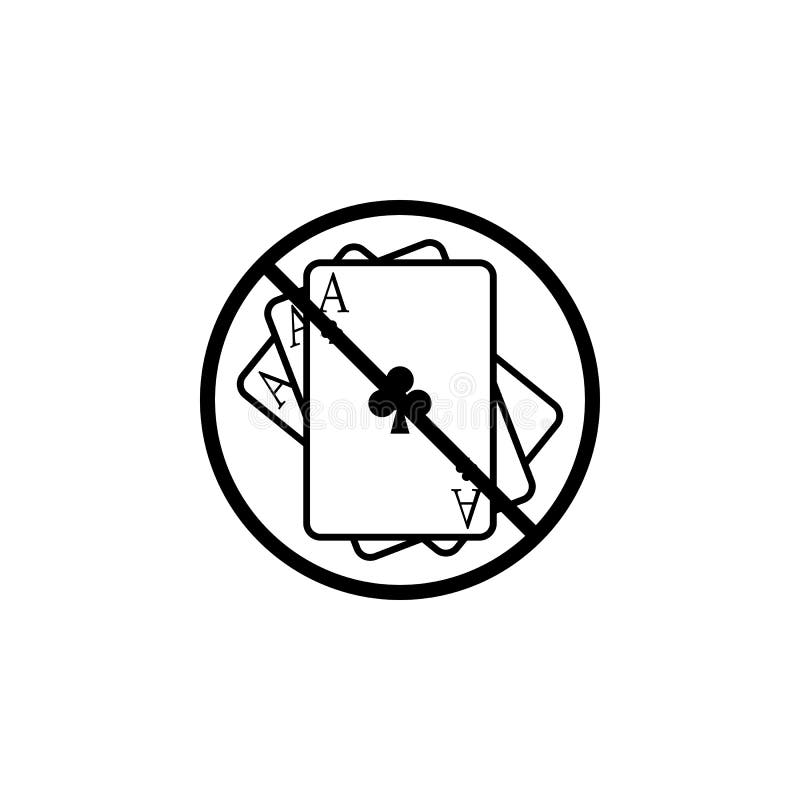 No Gambling Line Icon, Prohibition and Forbidden Stock Vector ...