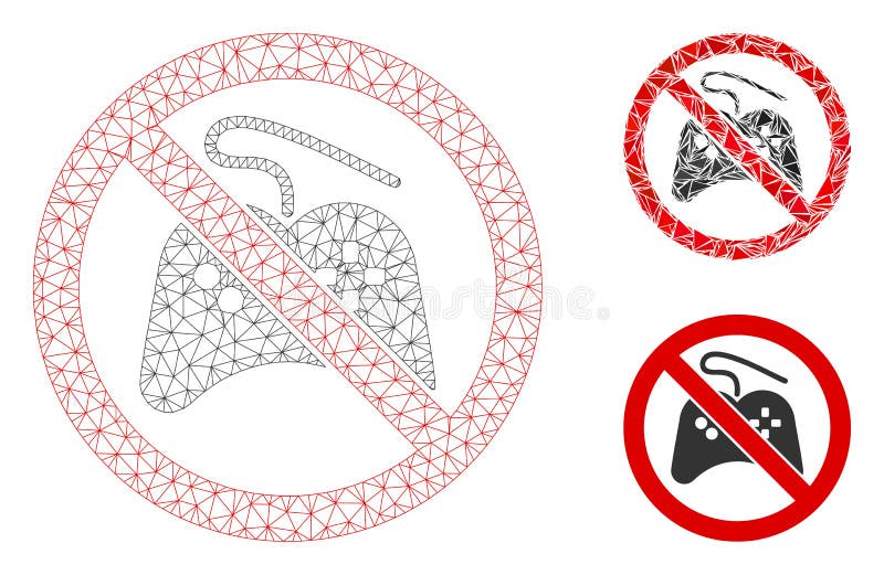 No Gamepad Vector Mesh Network Model and Triangle Mosaic Icon Stock ...
