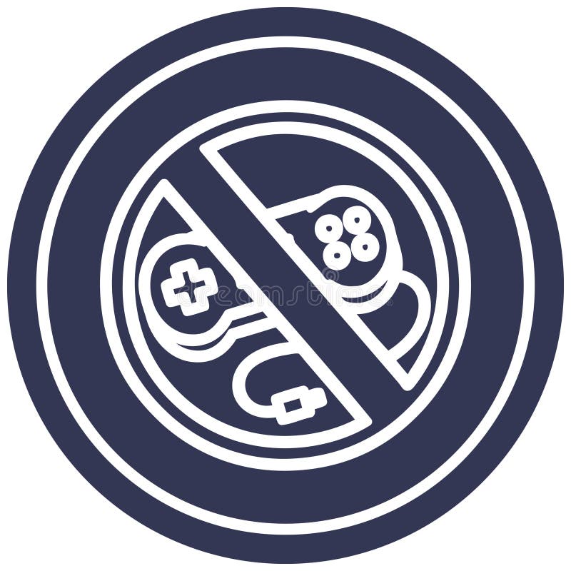 No Gaming Circular Icon Symbol Stock Vector - Illustration of icon ...