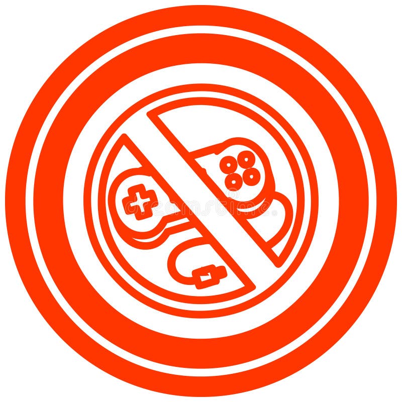 No Gaming Circular Icon Symbol Stock Vector - Illustration of ...