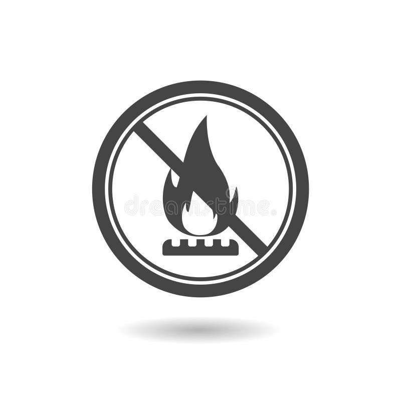 No Gas Burner Icon with Shadow Stock Vector - Illustration of restrict ...
