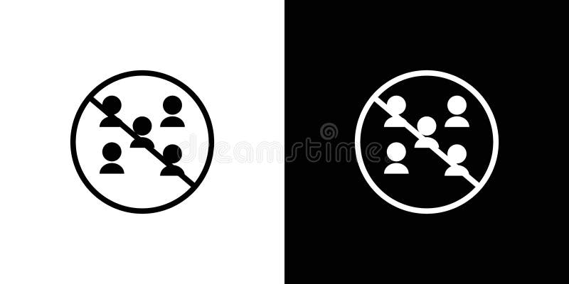 No Gathering Icon Isolated Flat Vector in Outline Stock Illustration ...