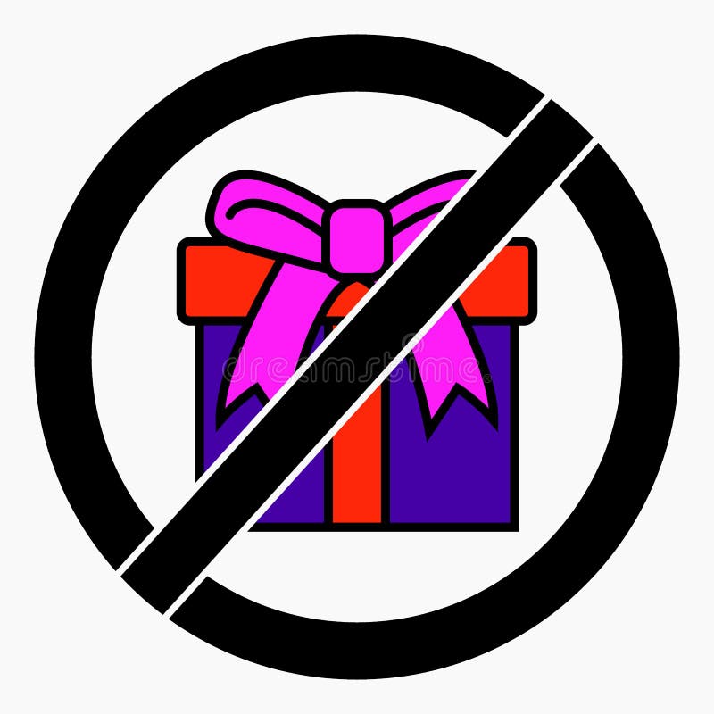 No gift icon. Present ban stock vector. Illustration of seal - 260395667