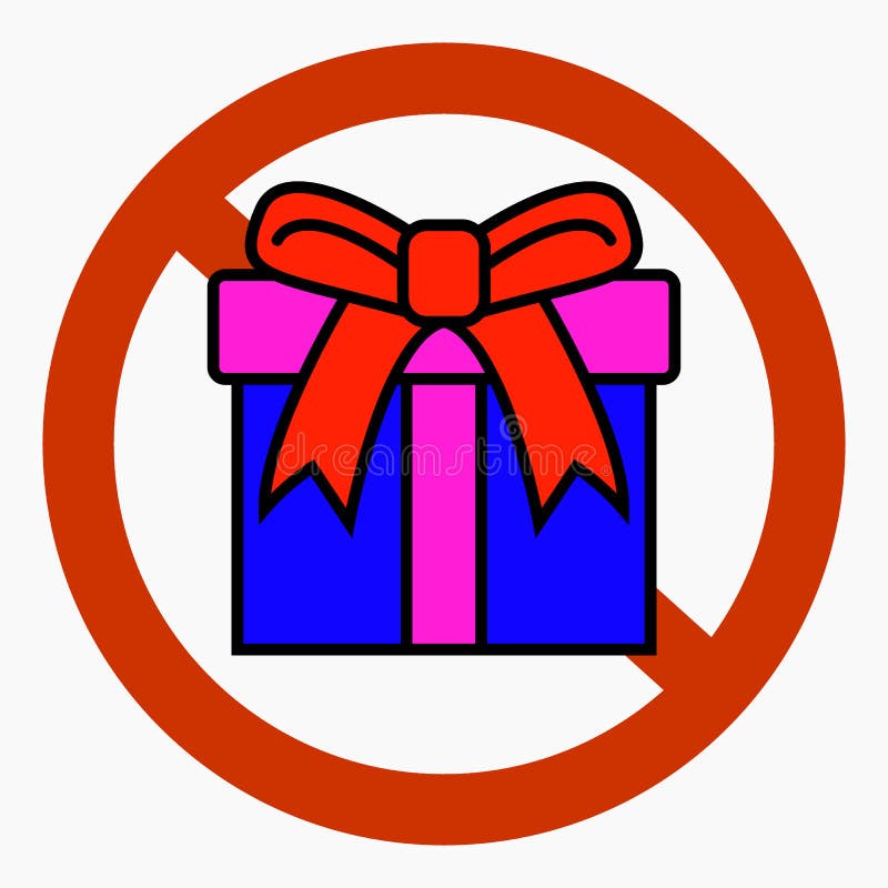 No gift icon. Present ban stock illustration. Illustration of symbol ...
