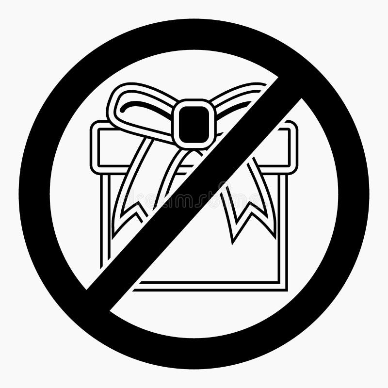 No gift icon. Present ban stock vector. Illustration of alert - 260395693