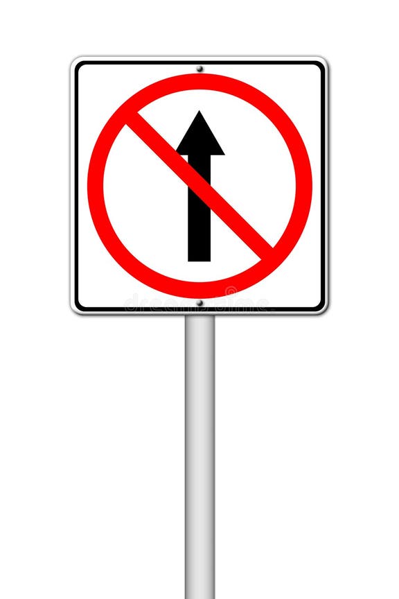 No Go Ahead the Way ,No Forward Sign Stock Illustration - Illustration ...