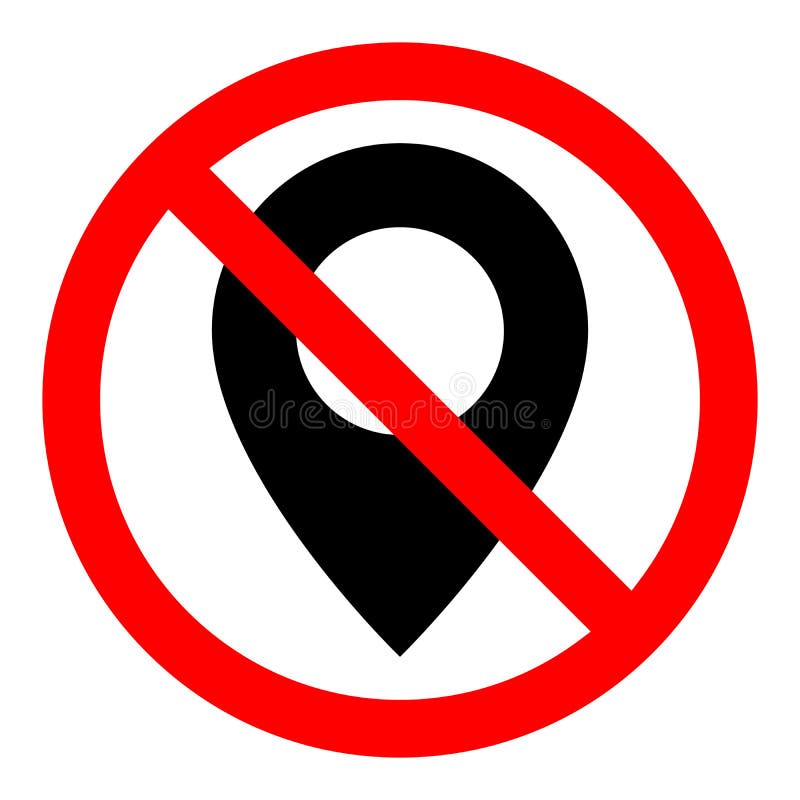 No GPS Icon. Map Pointer Ban Icon. Award is Prohibited. Vector ...