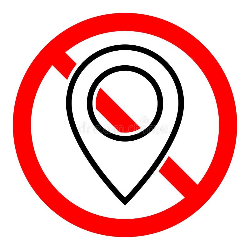 No GPS Icon. Map Pointer Ban Icon. Award is Prohibited. Vector ...