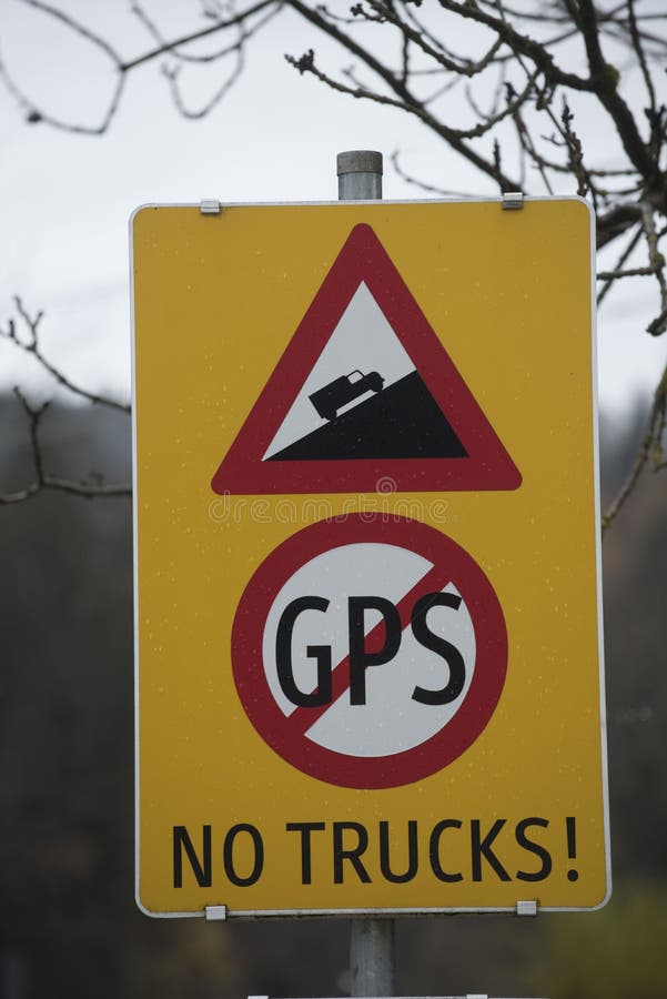 A No GPS Reception Traffic Sign Stock Image - Image of economy, truck ...