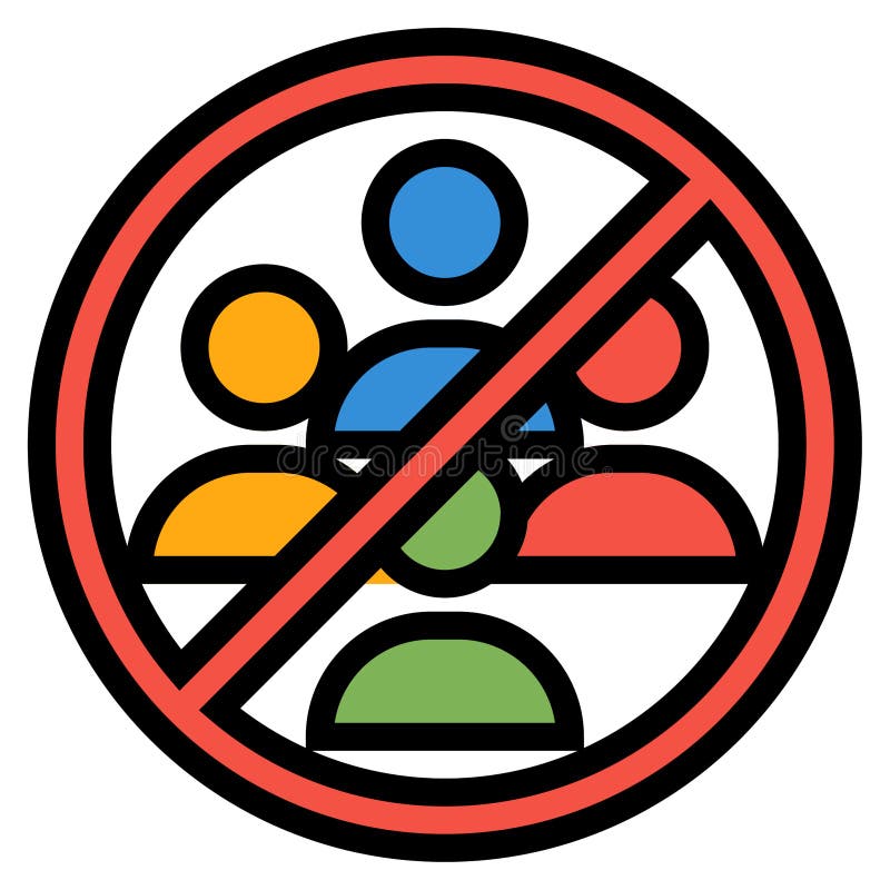 Ban On Gathering Social Distancing Symbol Stock Vector - Illustration ...